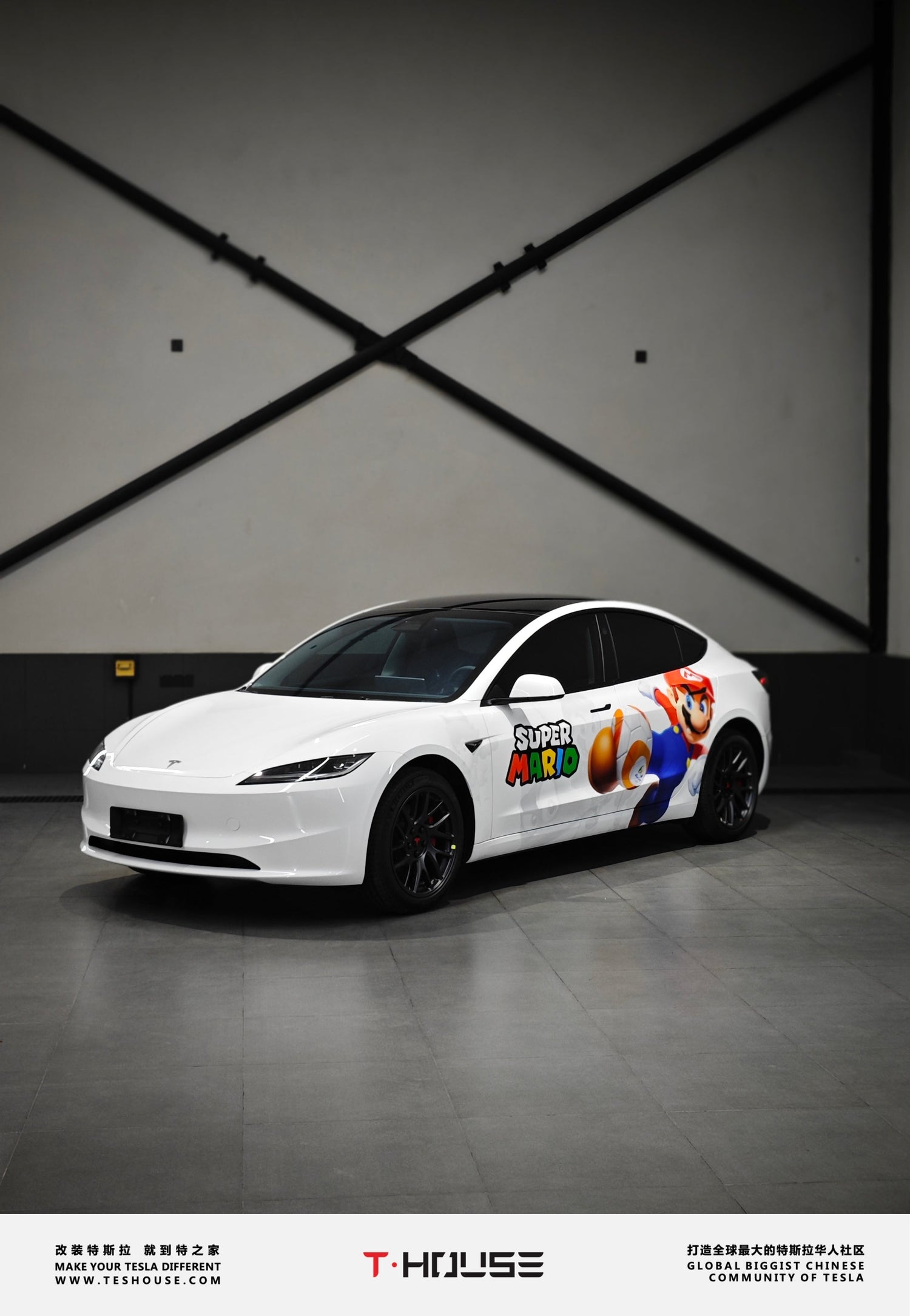 Super Mario Vinyl Wrap Tesla Model3 – teshouse.com